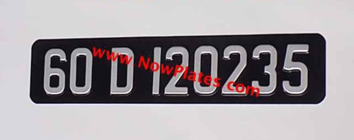 Small Front Plate Medium No's with a Font, Size and Colour Choice (MH09 ...