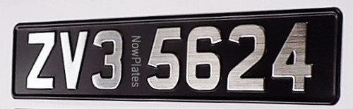 1 ONLY Vintage Black and Brushed Chrome Pressed Plates (D9) | nowplates