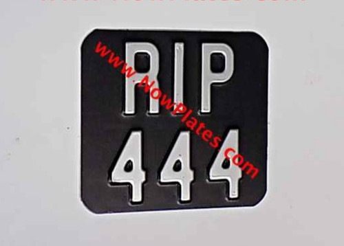 Small Black and Silver Pressed Motorcycle Plate with Size Choice ...