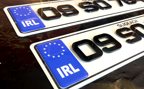 4D Plain or IRL Number Plates Oblong x 2 with 50mm font | nowplates