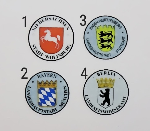 German Number Plate Stadt Seal Sticker x 2 of your choice | nowplates