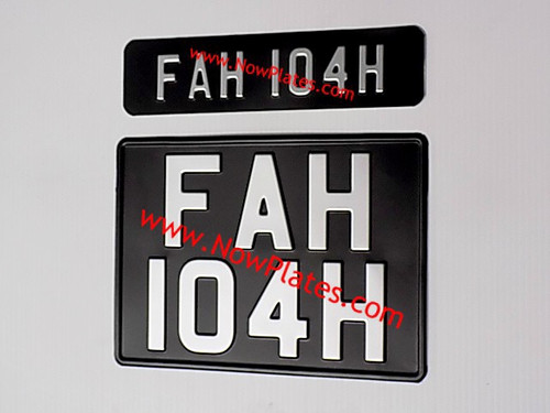 Vintage Black Pressed Plates Small Front + Square (W349) | nowplates