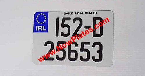 IRL Pressed Motorcycle Plate Medium No's with size choice (T) | nowplates