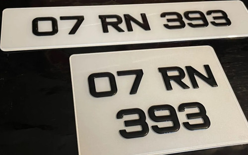 Gel Number Plates Oblong and Square 3D with 50mm font Tinted or White ...