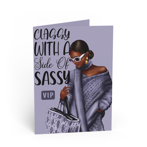 Classy With A Side of Sassy Greeting Card | PVO