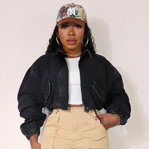 Kaylee Cropped Denim Jacket | MODERN OPULENCE