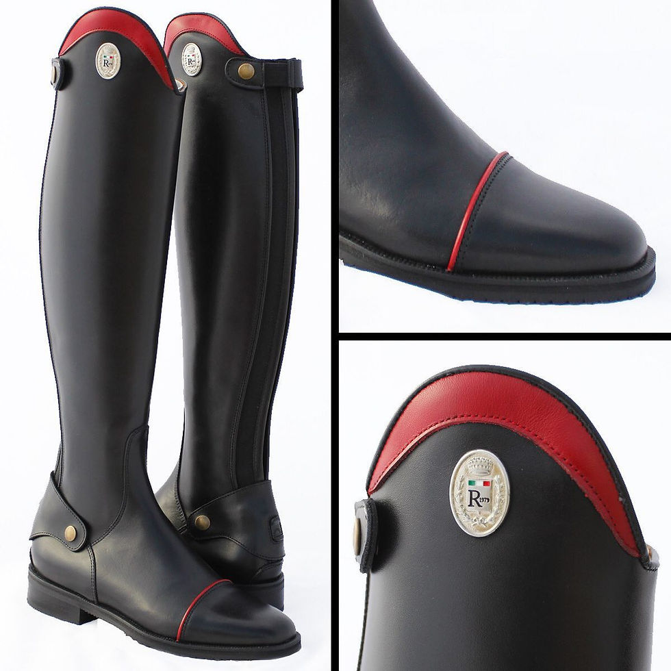 38 XS - Black/Red Boot with the back zipper - 0500/5 | Romitelli Boots USA