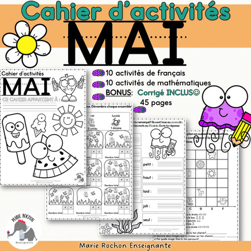Cahier d’activités MAI 2e année – Thème printemps, retour des beaux ...