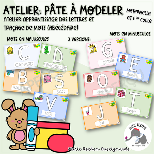Atelier pâte à modeler lettres alphabet | Marie Rochon Enseignante