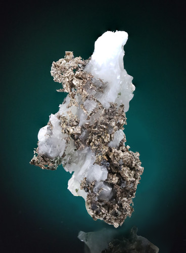 Crystalline Native Silver Protruding from a Calcite Matrix | StellarRite