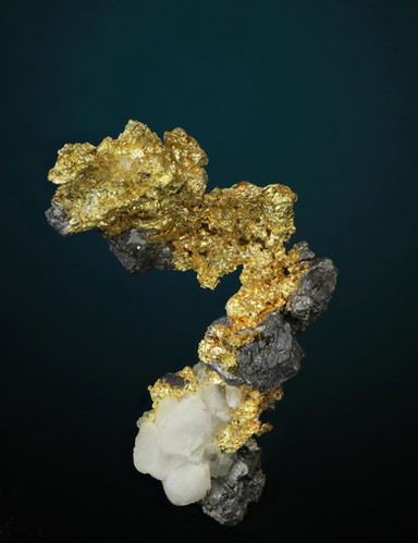 Crystallized Gold on Arsenopyrite and Quartz - Colorado Quartz Mine ...