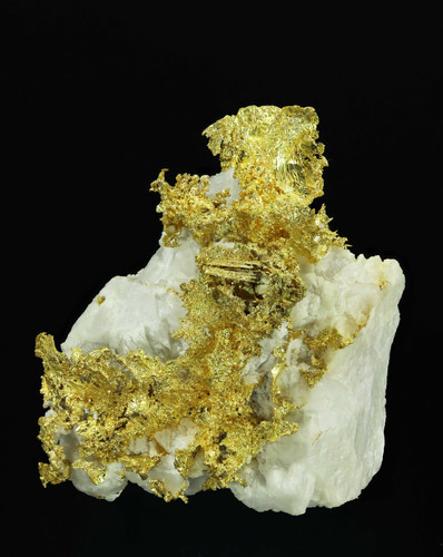 Crystallized Gold on Quartz - Ophir Mine, Alleghany, Sierra County ...