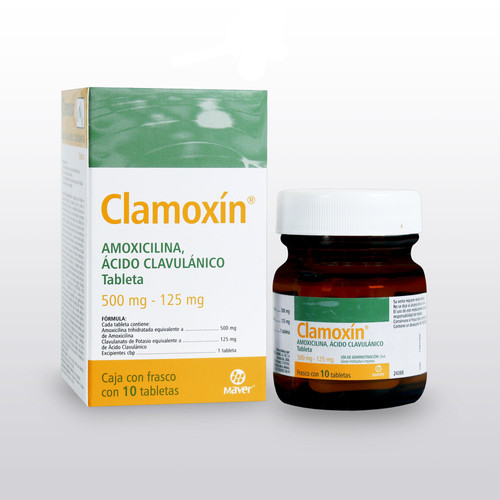 CLAMOXIN con 10 Tabletas 500/125 MG. | Farmacias Santa Fe