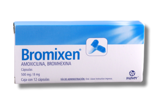 BROMIXEN AMOXICILINA con 12 CAPS. 500/8 MG. | Farmacias Santa Fe