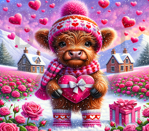 HIGHLAND COW VALENTINE | Infinity Designz Co.