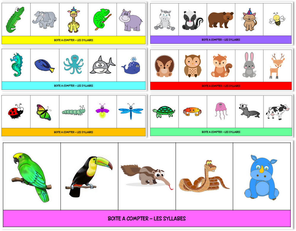 Compter les syllabes avec les boîtes à compter