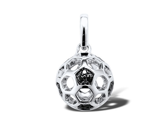 18KT Black Diamond Football/Soccer Ball Pendant | Roland C HK