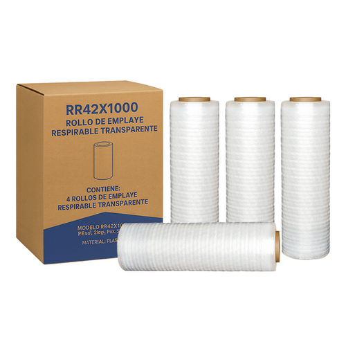 4 Rollo Emplaye Respirable Transparente 16inch X 1000 Metros ENVIO ...