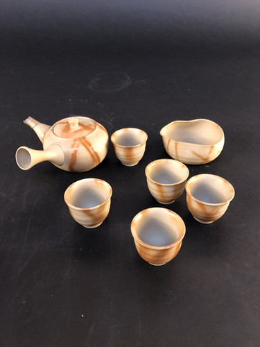 Sencha Tea Set (pot and five cups) [DW-C 135] | Kyoto Art & Antiques