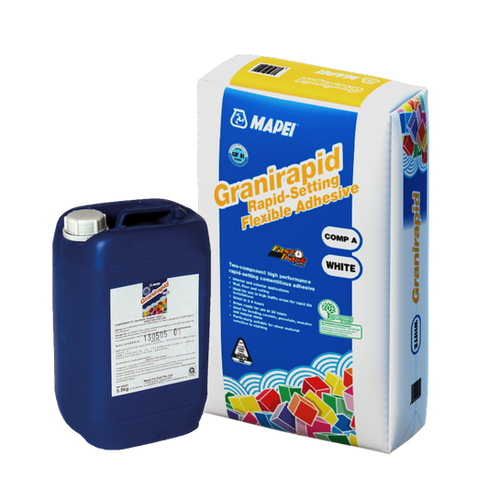Mapei Granirapid Two-Part Fast-Setting Tile Adhesive 25kg Bag / 5.5kg ...