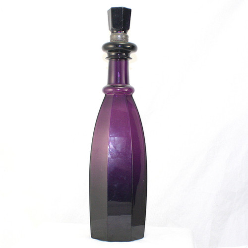 Amethyst Back Bar Bottle With Original Pressed Cork and Glass Stopper ...