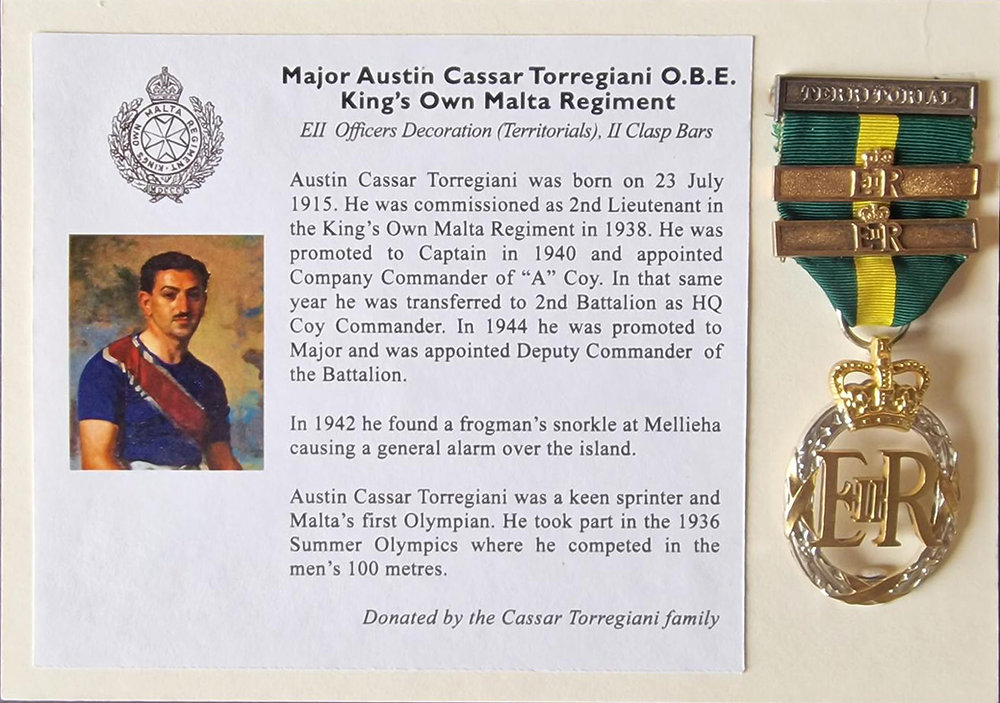 Major Austin Cassar Torregiani’s Medal on Display at the Malta at War ...