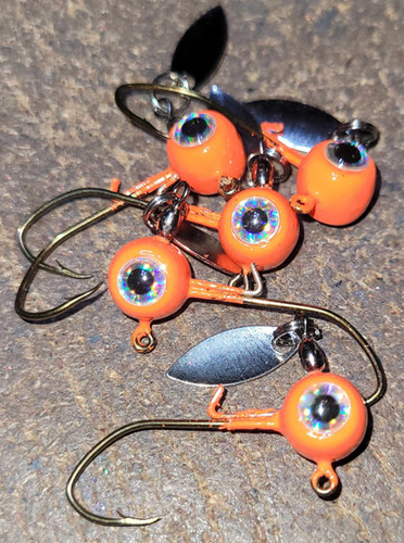 Orange Head Under Spin With Keeper 4pk | Elite Crappie Jigs