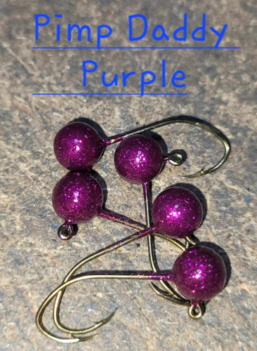 Pimp Daddy Purple Ball Heads 10 Per Pack | Elite Crappie Jigs