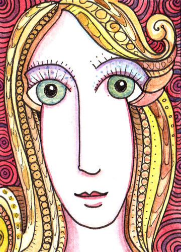 Isabelle Original Watercololor Sketch | Justin Potts Studio