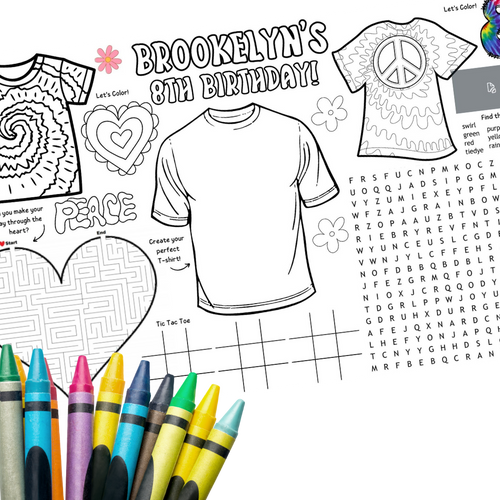 Tie Dye Printable Activity Sheet | DesignbyShar