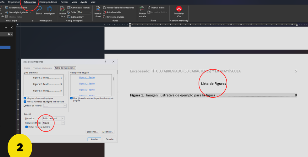 Creando los índices automatizados de las Normas APA 7 en WORD: Tabla de ...