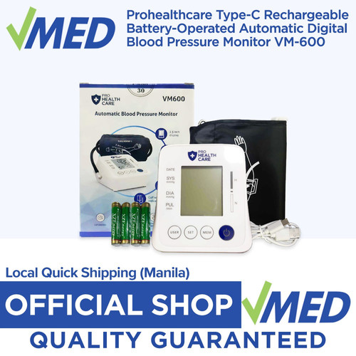 Prohealthcare Type-C Rechargeable Battery Operated Automatic Digital BP ...