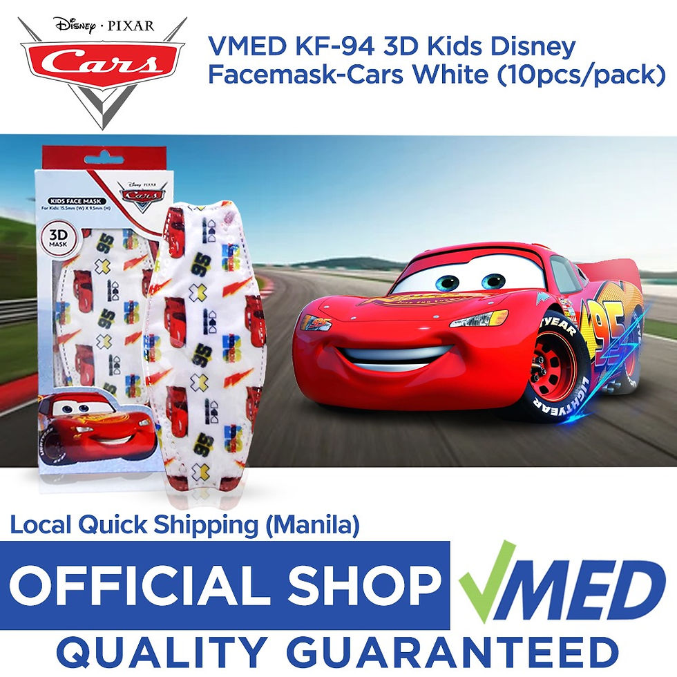 VMED Prohealthcare KF94 Kids Disney Face Mask Cars White 10Pcs/Pack ...