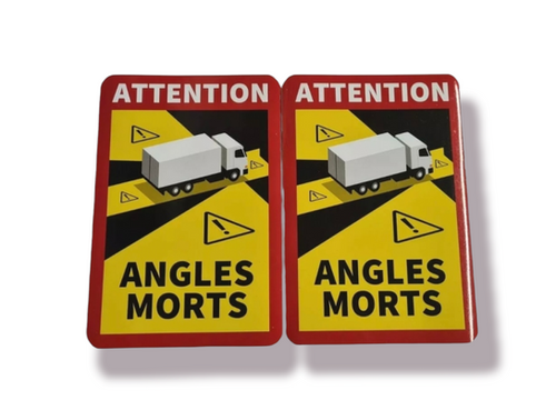 5 x MAGNETIC ANGLES MORT attention blind spot sign 25x17cm ...