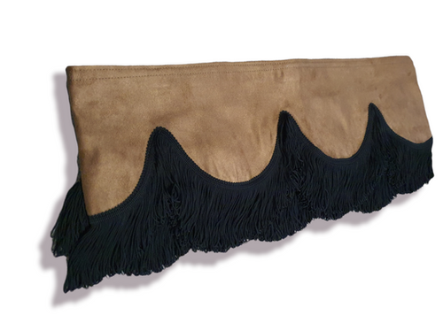 Brown + Black Alcantara Windscreen Double Lined Universal Truck Pelmet ...