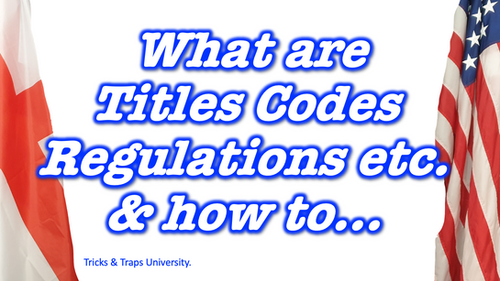 What are Titles, Codes, Regulations, etc & How to use them. | MKchristopher