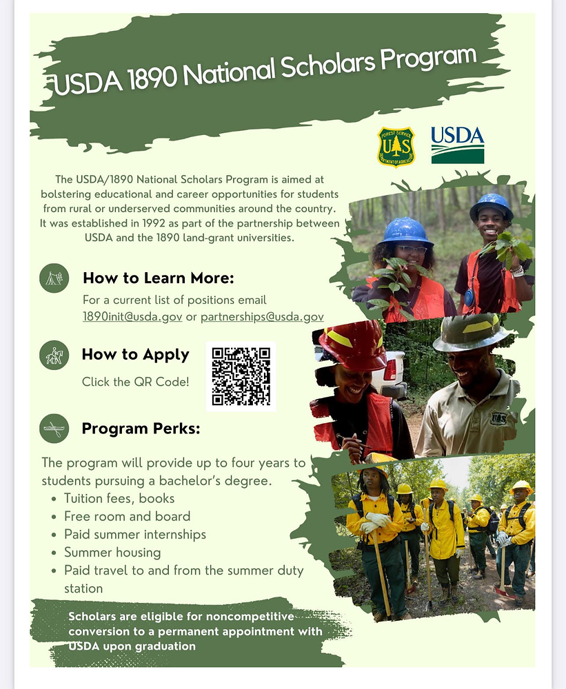 USDA 1890 National Scholars Program is open!