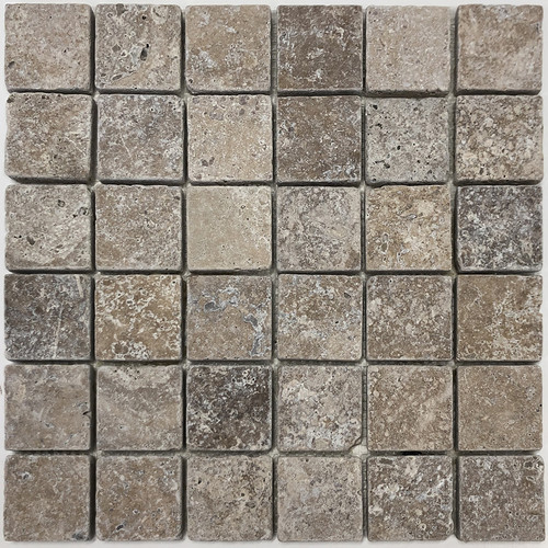 Travertine Noce 2X2 Tumbled | Cercan Tile