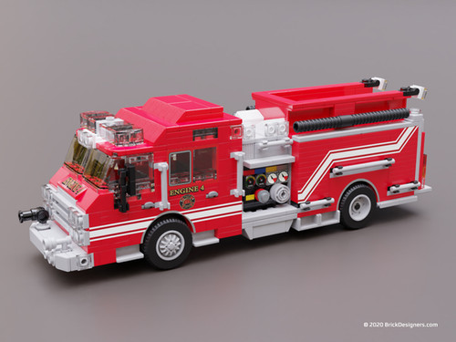Fire Truck - Engine 4 | brickdesigners