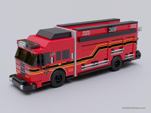 Red Fire Truck | brickdesigners