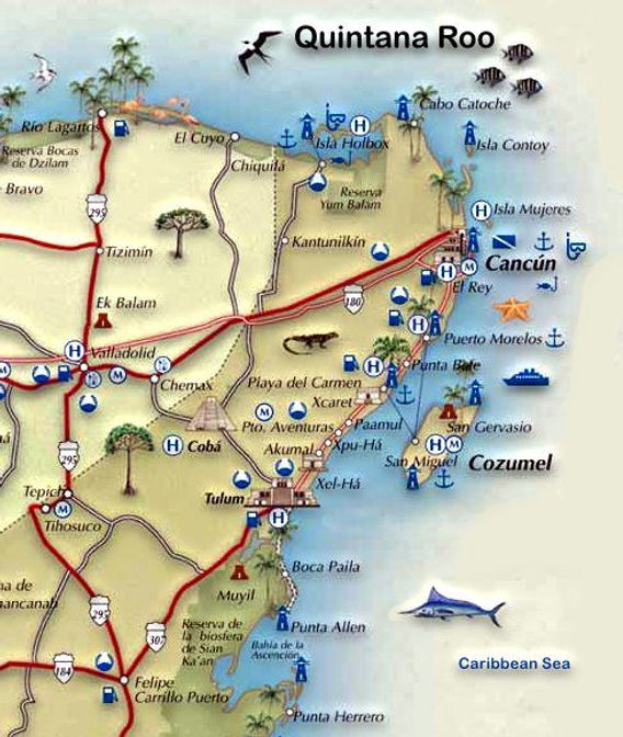 Playa Del Carmen Map Riviera Maya Map (Mexico On Line)
