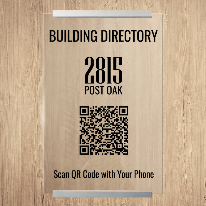QR Code Virtual Building Directory Frosted Acrylic Signs