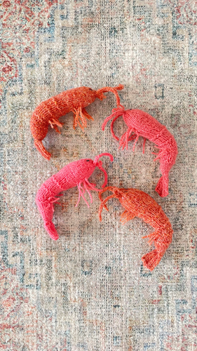 Prawns (shrimp) knitted toy pattern | Karla Courtney