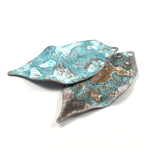 20ps Leaf pendant metal charm 1 hole Brass shaped leaf blank 934 ...