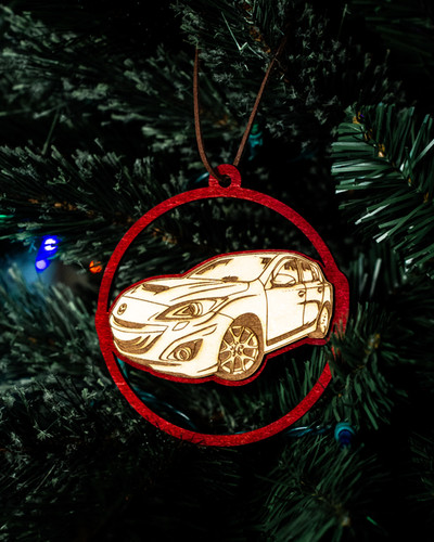 2nd Gen. Mazda Mazdaspeed3 Wooden Ornament | Rodak Garage