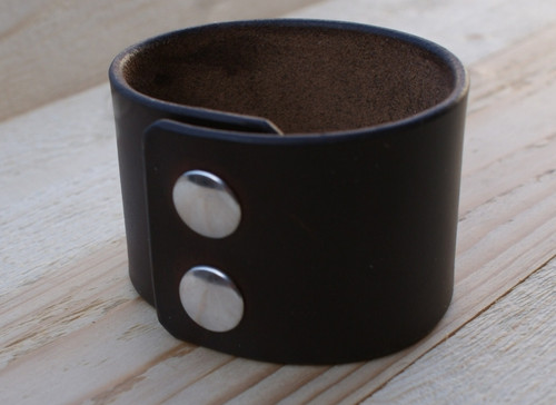 Brown Leather Cuff - Unisex Bracelet - Horween Chromexcel | Blind Leather