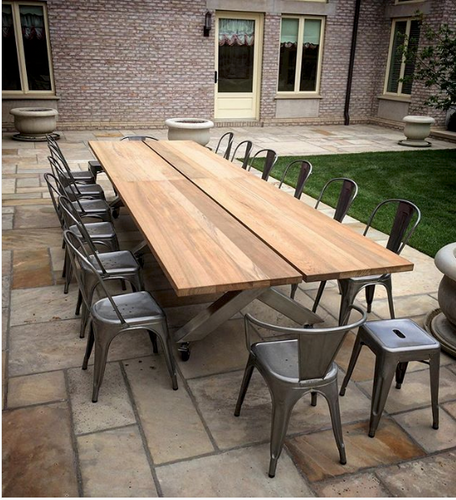 Large Teak Outdoor Dining Table | Where Wood Meets Steel