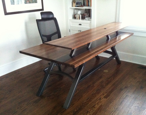 2 Tier Walnut Desk | Where Wood Meets Steel | Denver, CO