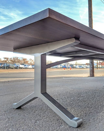 Walnut Dining Table with Steel Wishbone Legs | Where Wood Meets Steel