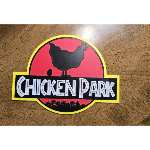 Chicken Park Lithophane Sign | The Wooden Coqui